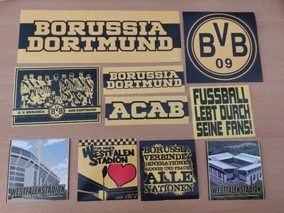 10 verschiedene Aufkleber Sticker Fußball Ultras Fans BVB Borussia ...