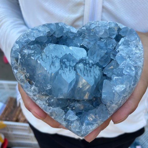 3.4LB Natural Blue Celestite Crystal Geode Quartz Cluster Mineral ...