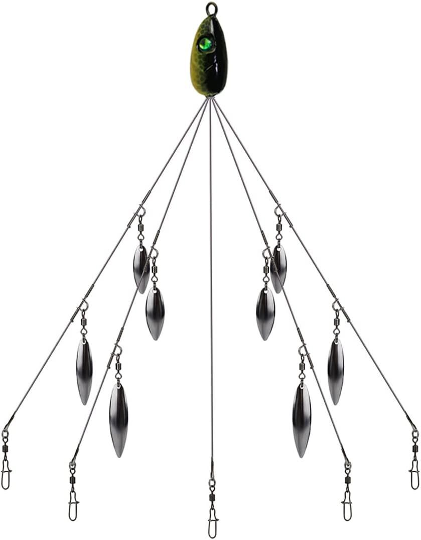 Alabama Umbrella Rig Kit for Bass Stripers Fishing with 5 Arms 8 Blade ...