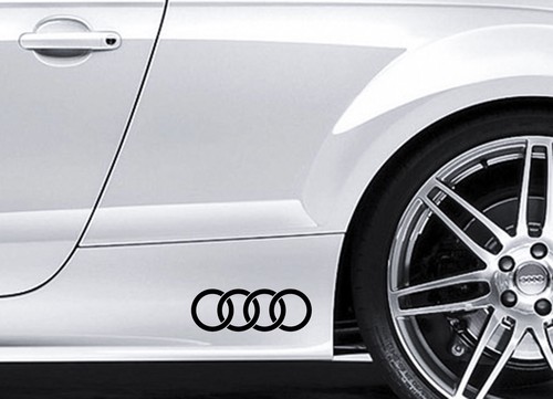 KIT 2 ADESIVI AUDI RING mm.200x70 TT S3 S4 S5 R8 STICKERS AUFKLEBER ...