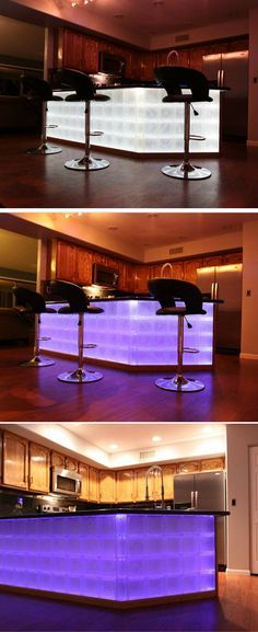 Glass Block LED light kit - all colors and color select by remote or ...