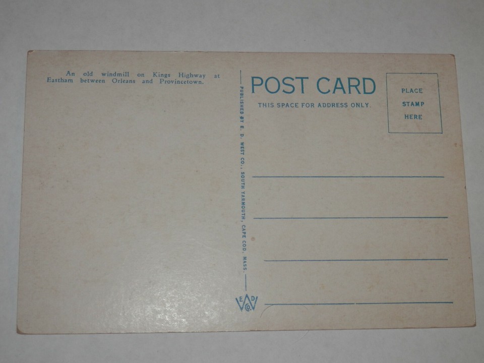CAPE COD MA - RARE OLD POSTCARD - OLD WINDMILL ON KINGS HIGHWAY | eBay
