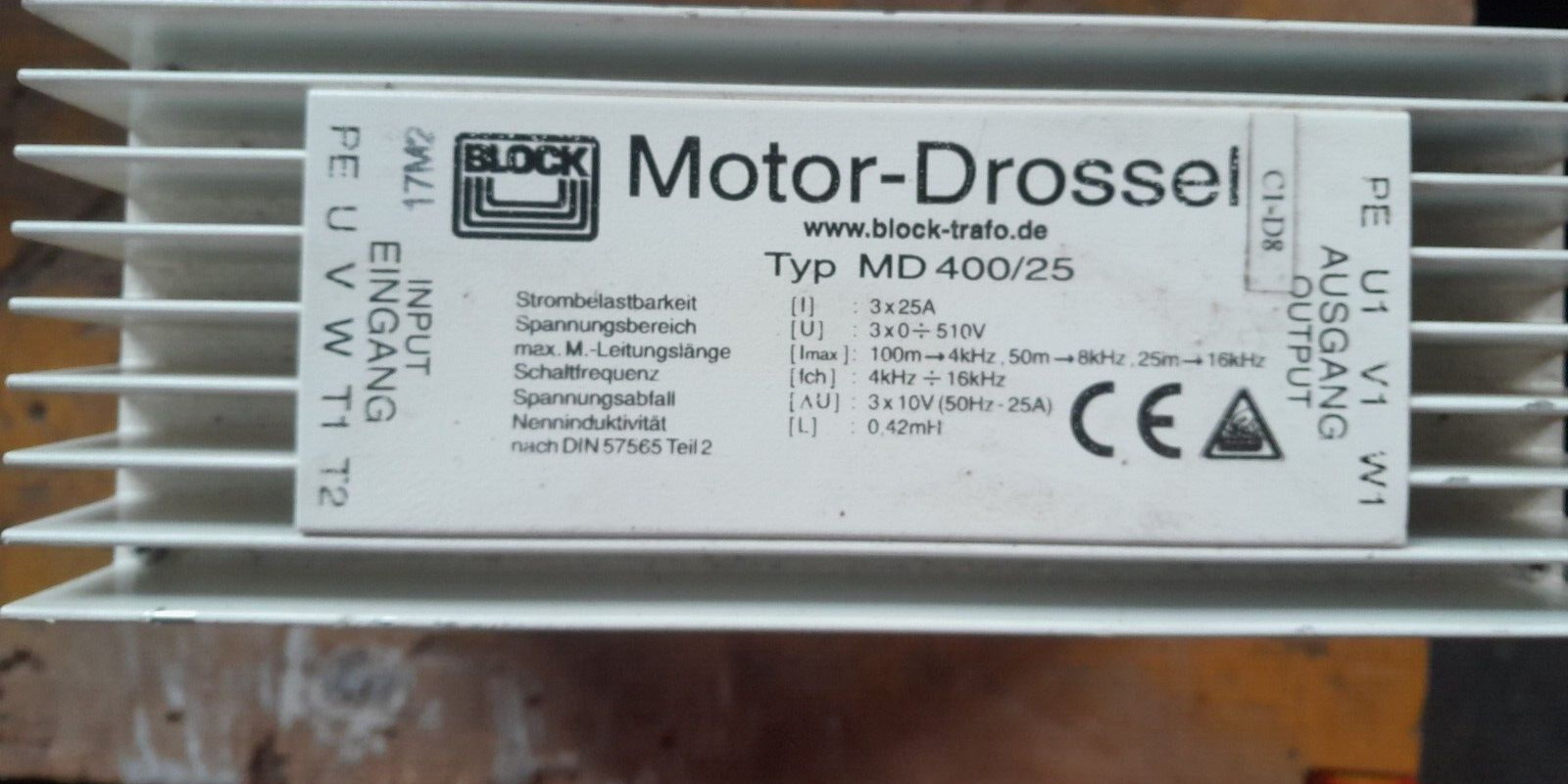 Block Tipo MD400/25 Motor-Drossel - Usada | eBay