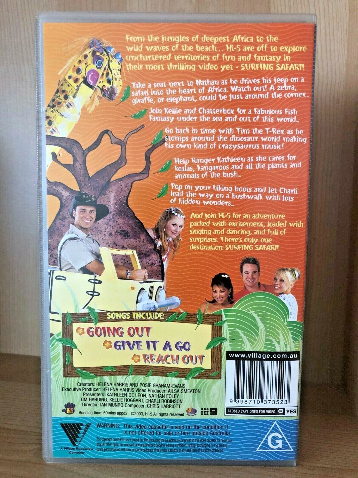 Hi 5 ~ SURFING SAFARI ~ VHS VIDEO ~JOIN TIM, KATHLEEN, NATHAN, KELLIE ...