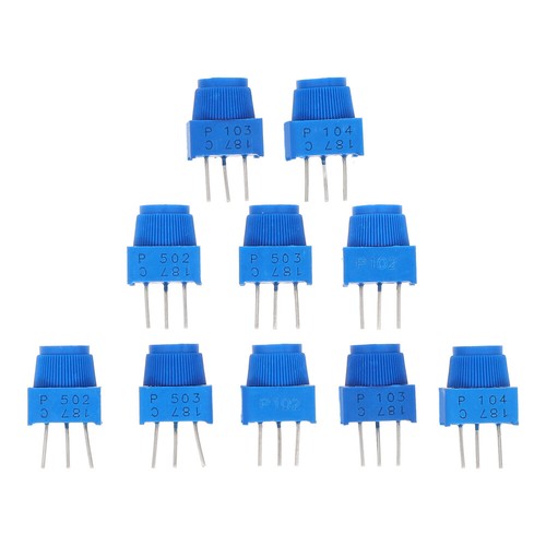 10 Pcs Potentiometer Resistor Control Knob Resistors Assortment Kit | eBay