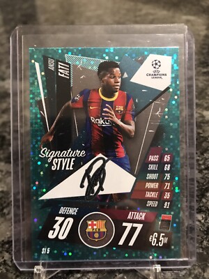 Ansu Fati 2020-21 Topps Match Attax Extra Signature Style Foil #SI5 FC ...