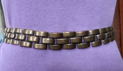 Cool Vintage 70s 80s Bronzed Metal Patina Chain Link Belt Boho Hippie M ...
