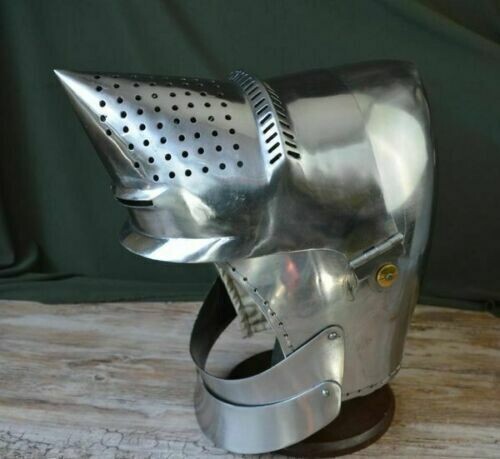 Custom SCA HMB 14 Gauge Steel Medieval Combat Bascinet Griffon Helmet ...