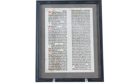 15th/16th Century Early Printed bible page with hand rubricated ...