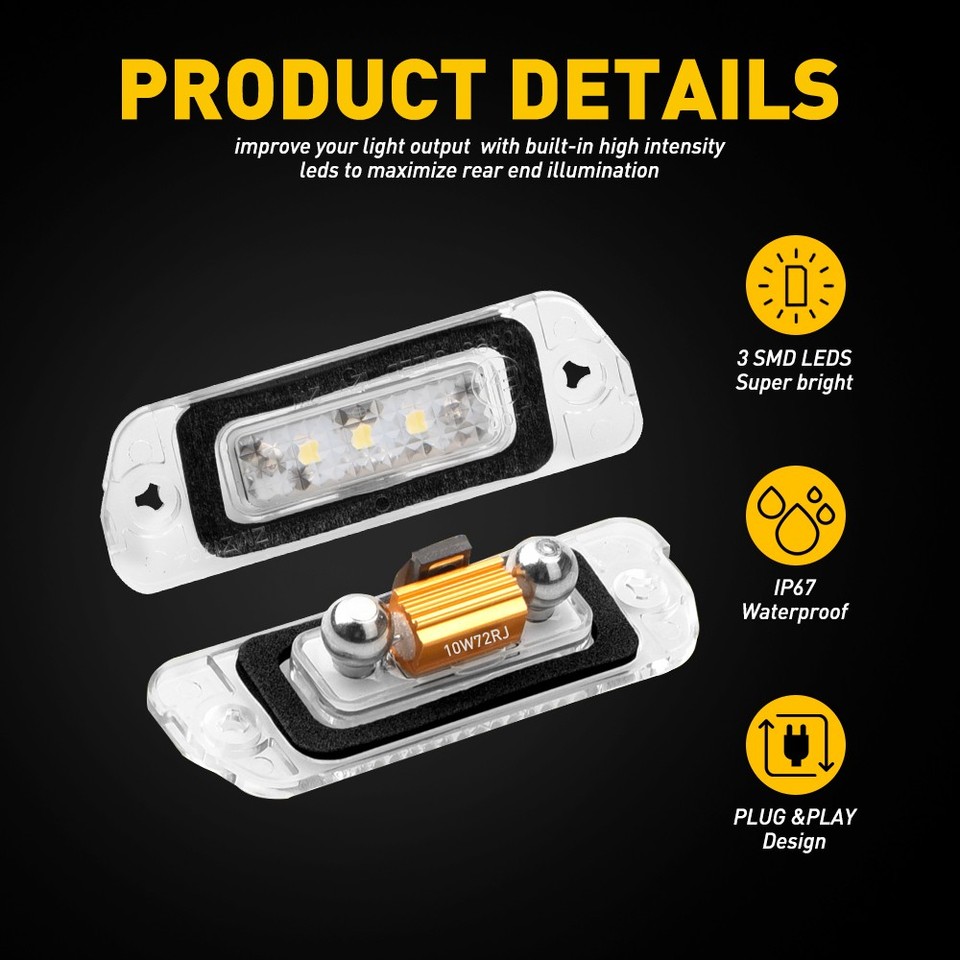 2x LED Canbus License Number Plate Light Lamp For Mercedes Benz GL ML ...