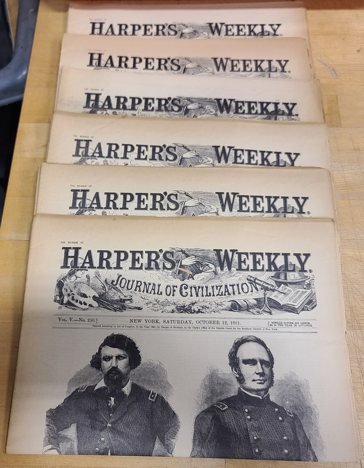 42 Civil War 1860 - 61 Harper's Weekly Newspaper Magazines Reissued ...