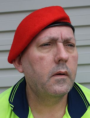 BERET AUSTRALIAN MILITARY POLICE SCARLET RED- 100% WOOL SIZE LARGE 58 ...