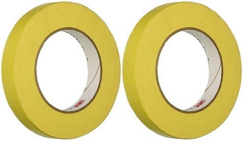 2 Rolls 3M 06652 3/4 Inch Autobody Yellow Automotive Masking Tape 6652 ...