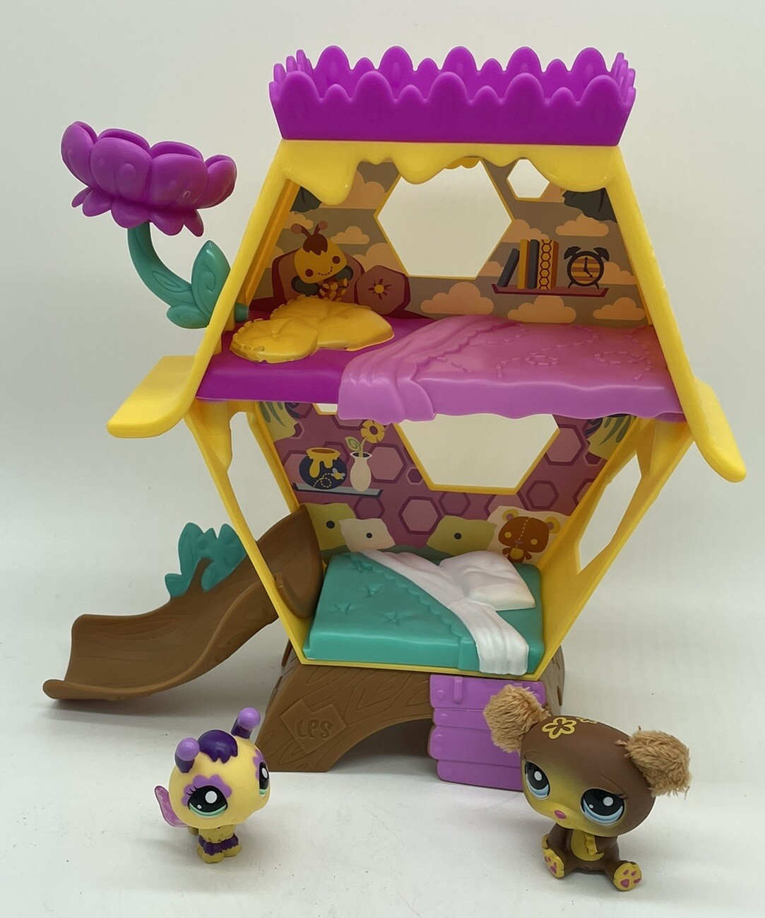 RARE Littlest Pet Shop Honey Hideaway COMPLETE SET - Bee #2467 Bear ...