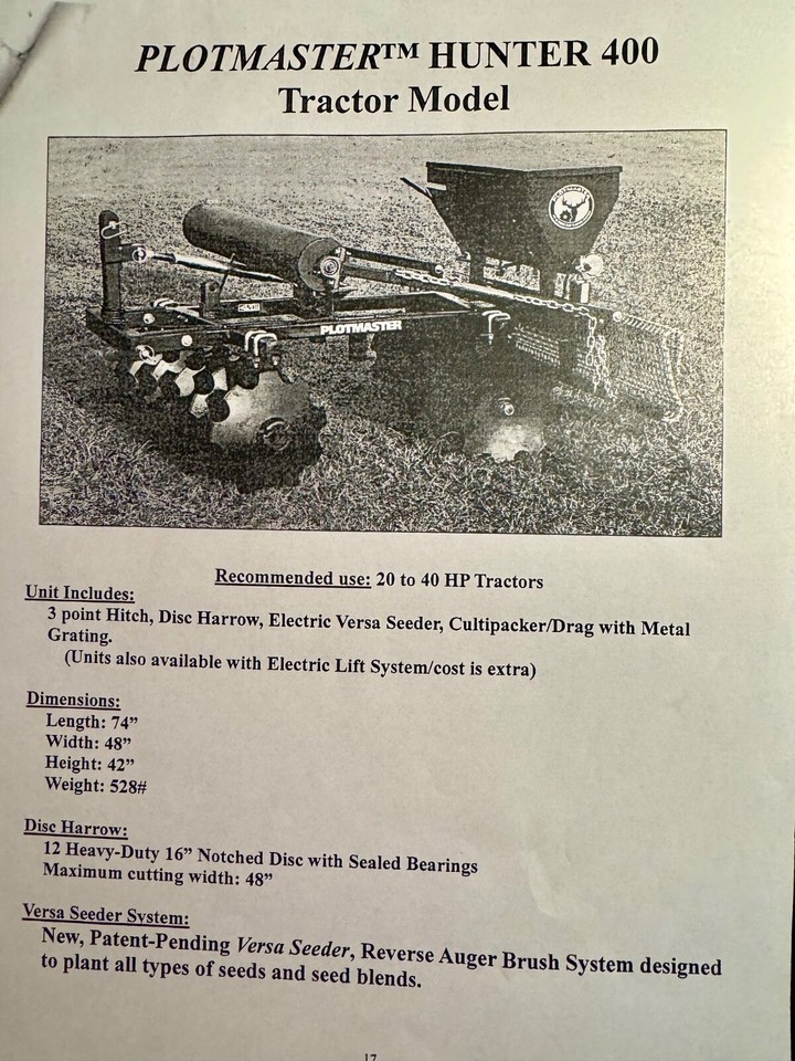 Plotmaster Hunter 400 - Tractor Model | eBay