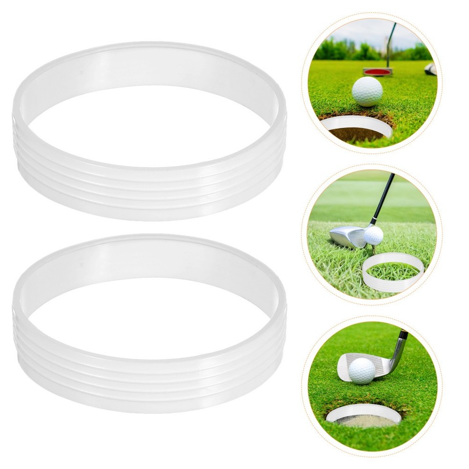 8pcs Golf Hole Marker Rings - White Plastic Cup Collars Practice ...