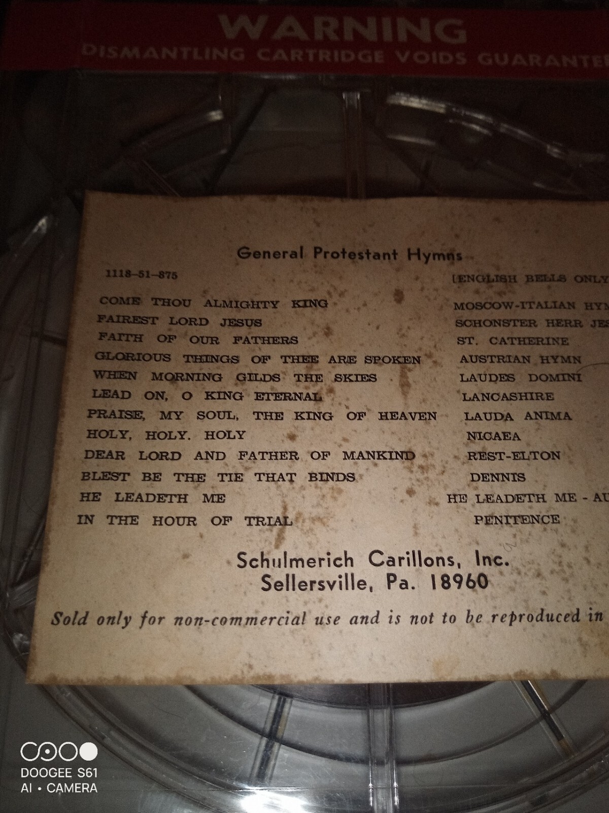 Schulmerich Carillon RARE VINTAGE TAPE GENERAL PROTESTANT HYMNS | eBay