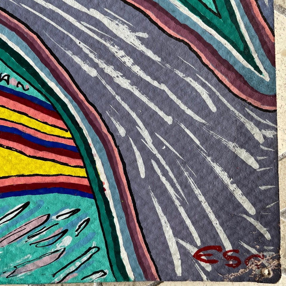 Vintage 1980 Marker Outsider Art Abstract Figure Obsession 1 by ESG ...