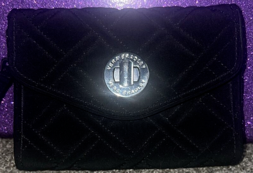 Vera Bradley RFID TurnLock Wallet Wristlet in Microfiber Classic Black ...