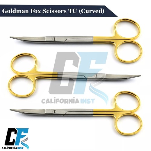 3Pcs Surgical Goldman Fox Scissors TC Curved 13cm Dental Super Cut ...