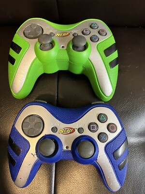 2 Nerf PS2 Controllers green & blue | eBay
