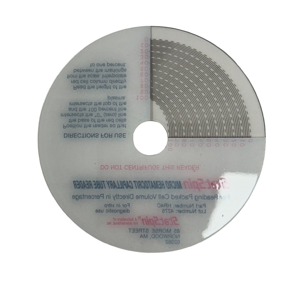 Iris StatSpin HR4C Micro Hematocrit Capillary Tube Reader 4275 | eBay