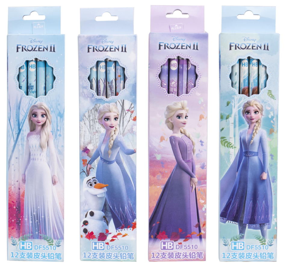 12PC Frozen Elsa HB Pencils Snow Eraser Kids Childrens Party Bag ...