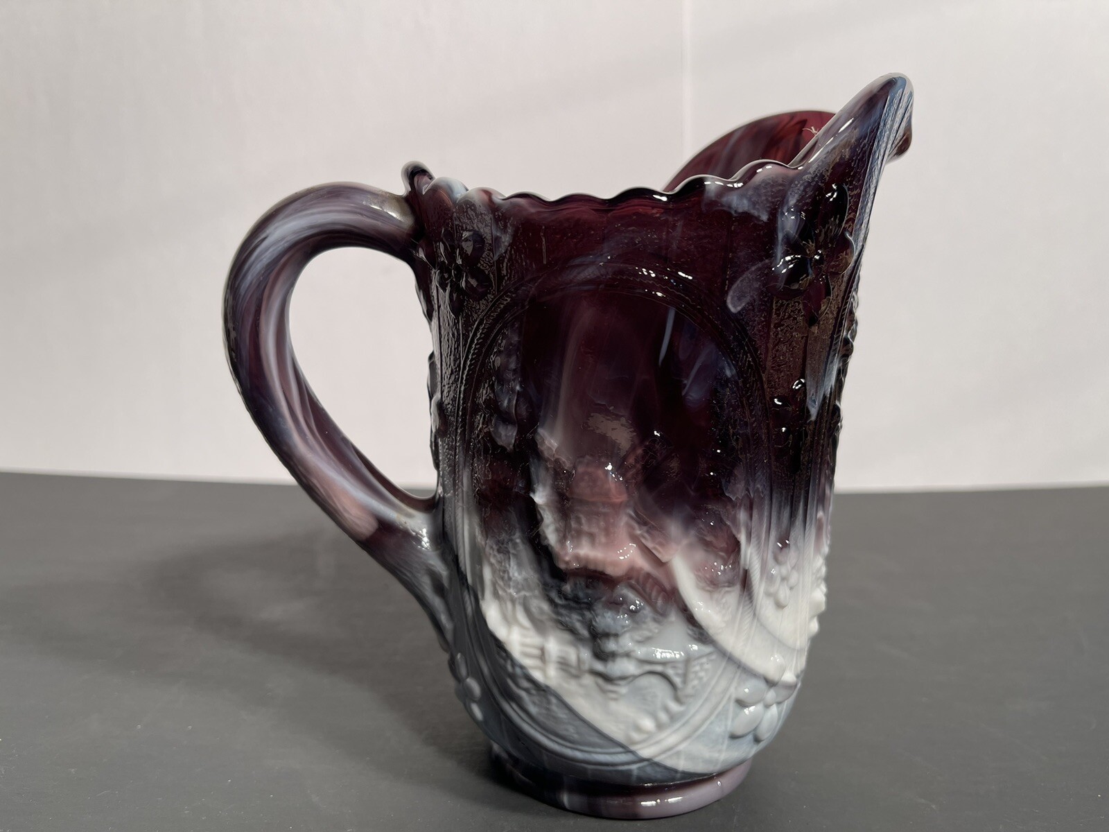 IMPERIAL CARNIVAL GLASS "PURPLE SLAG" PITCHER, PINT, WINDMILL ...