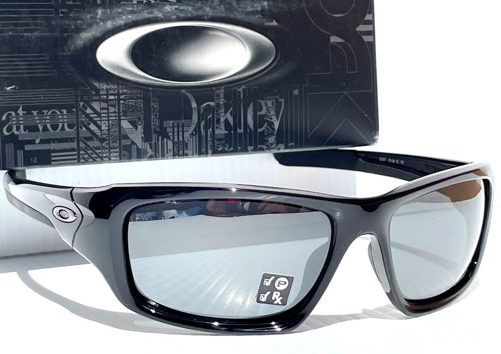 Oakley VALVE Polished Black POLARIZED Black Iridium Lens Sunglass 9236 ...
