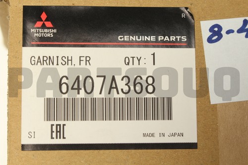 6407A368 Genuine Mitsubishi GARNISH,FR BUMPER SI | eBay