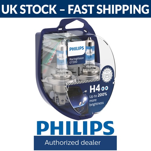 Philips RacingVision GT200 Racing Vision GT 200 Car Headlight Bulbs H4 ...