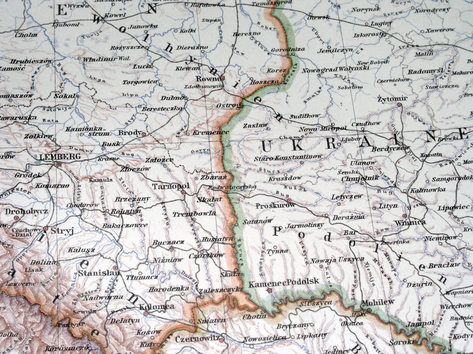 1925 VINTAGE MAP OF HUNGARY CZECHOSLOVAKIA POLAND UKRAINE ROMANIA ...