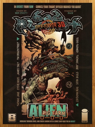 2008 Image Comics Alien Pig Farm 3000 Print Ad/Poster Mark Schultz ...