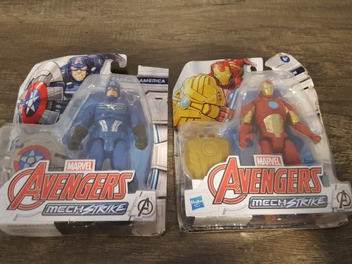 Hasbro Marvel Avengers Mech Strike Figures - Iron Man & Captain America ...