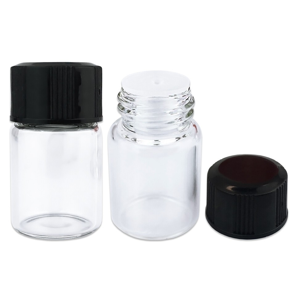 12 Pieces 2ML Clear Essential Oil Small Sample Glass Vials Bottles ...