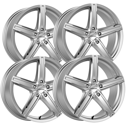 (Set of 4) Vision 469 Boost 15x6.5 5x4.5" +38mm Silver Wheels Rims 15 ...