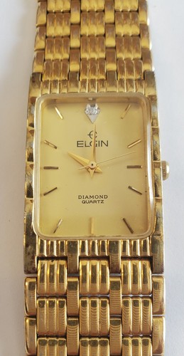 Unisex Elgin Tank Style Diamond Quartz Dress Watch FM86 2035 6 3/4 ...