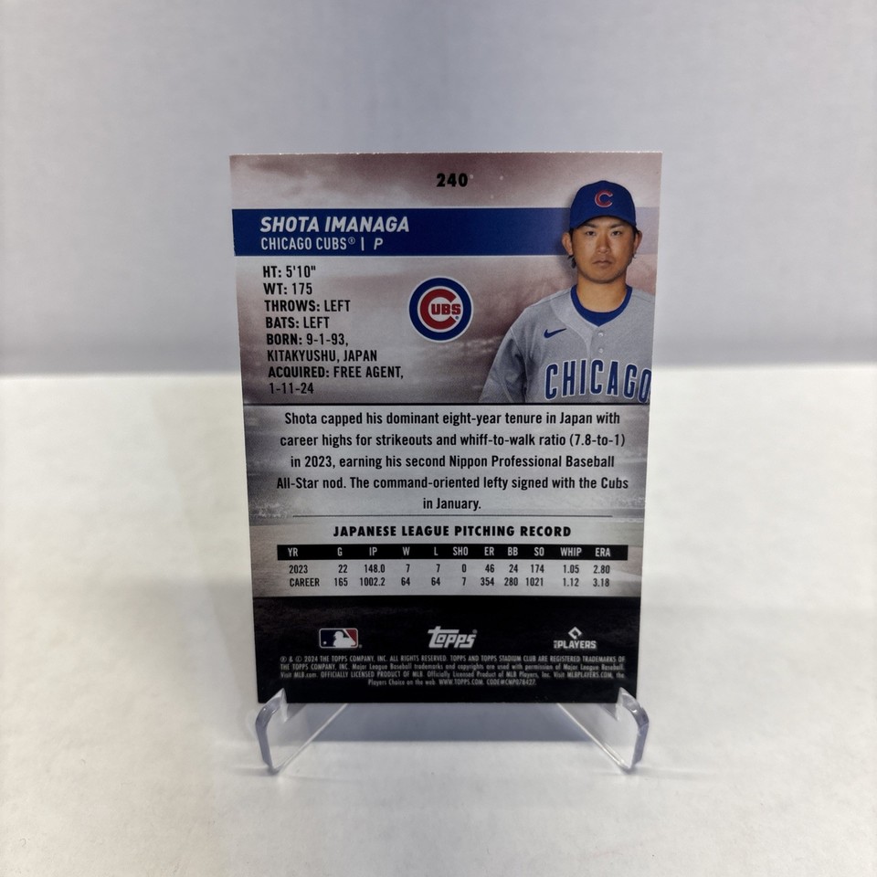 2024 Topps Stadium Club - Shota Imanaga #240 (RC) | eBay