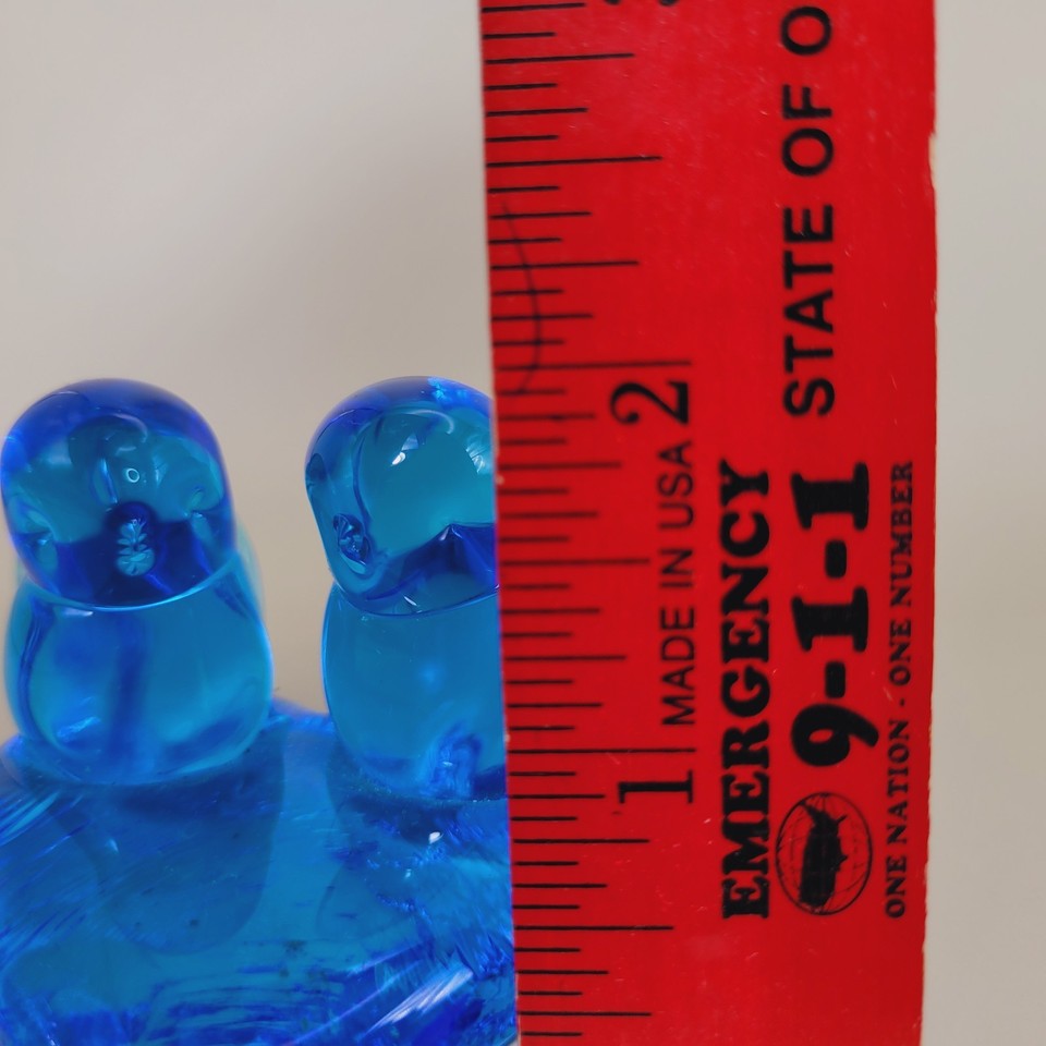 1995 Leo Ward Glass Double Blue Bird of Happiness Signed Figurine ...