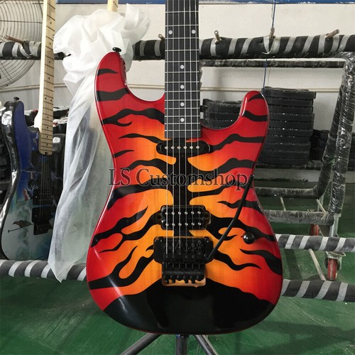 80s George Lynch Tiger Stripe Electric Guitar Sunburst FR Bridge 6 ...