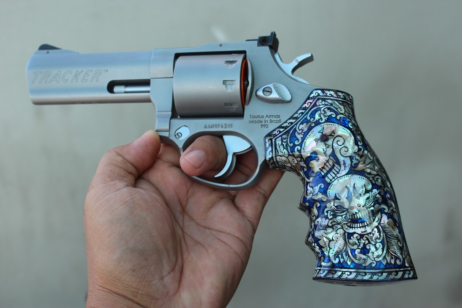 For Taurus Tracker/Judge Grips Model 617 817 627 Mother of Pearl Blue ...