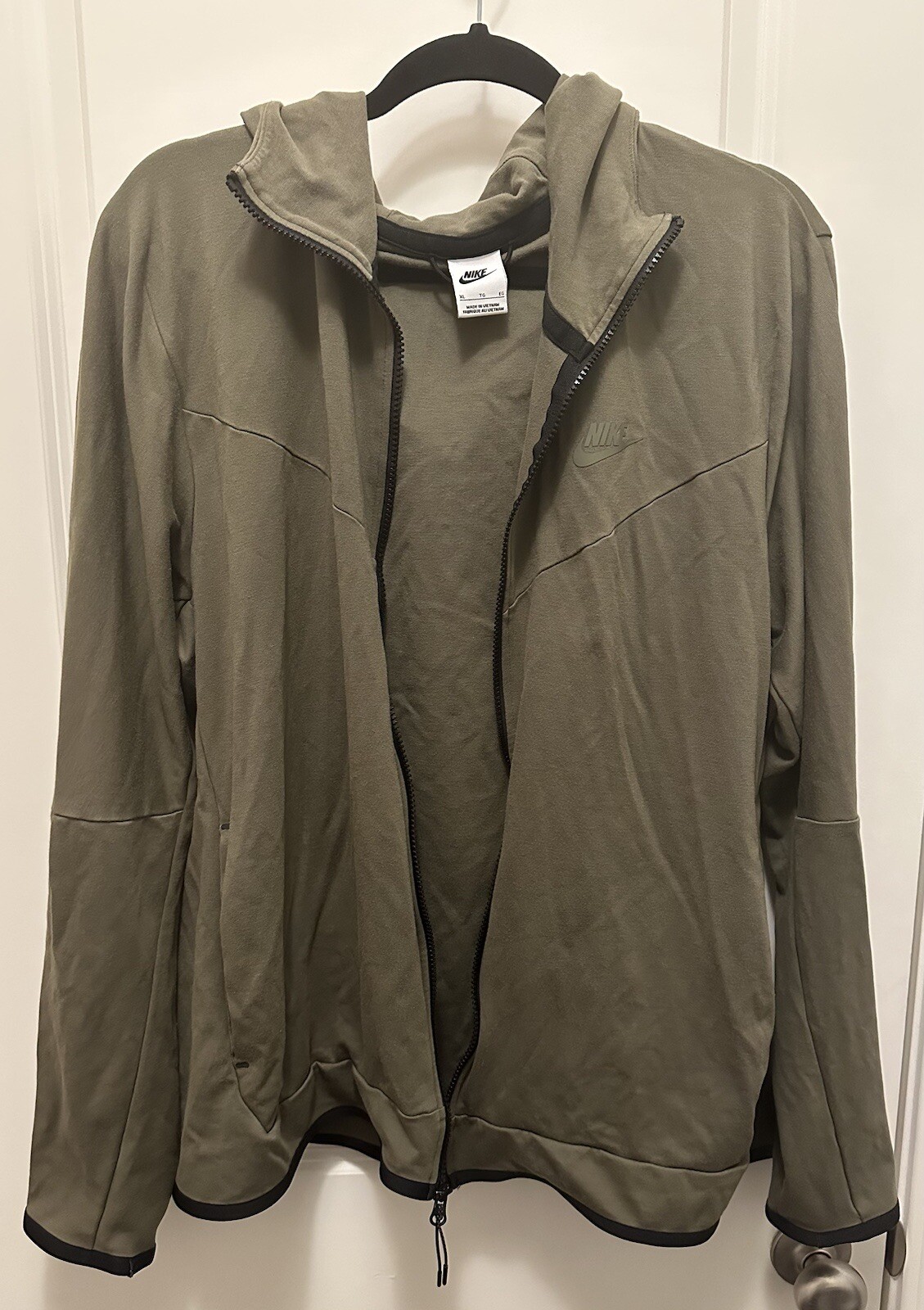 Men’s Nike Sportswear Tech Fleece Olive Green Full Zi… - Gem