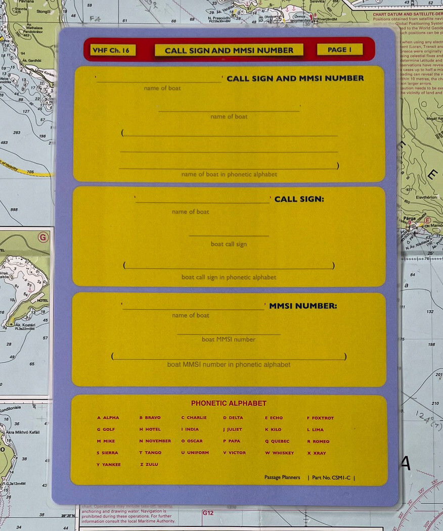 Mayday & Pan-Pan Call + MMSI Number & Call Sign+Your Boat Detail ...