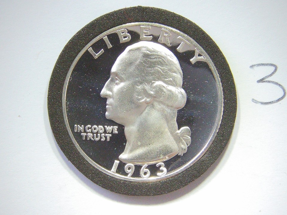 1963 Proof Washington Quarter - DCAM- GEM - BU - 90% SILVER | eBay