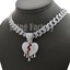 Silver Plated Alloy Drip Broken Heart Iced Cubic Zirconia Cuban Chain ...