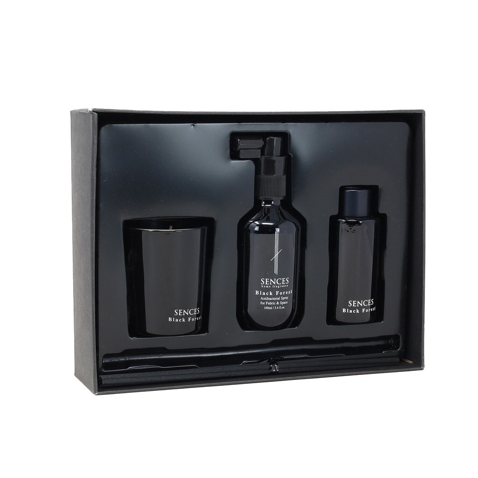 Luxury Fragrance Black Forest Reed Diffuser Gift Set 65g Candle 100ml ...