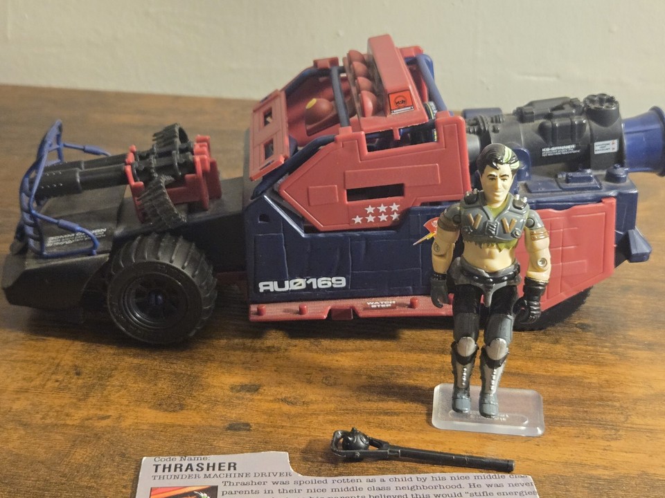 Gi Joe ARAH THUNDER MACHINE 1986 Complete w/ THRASHER File Card Vintage Dreadnok | eBay
