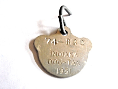 Vintage Aluminum 1951 Indiana Dog Tax Tag | eBay