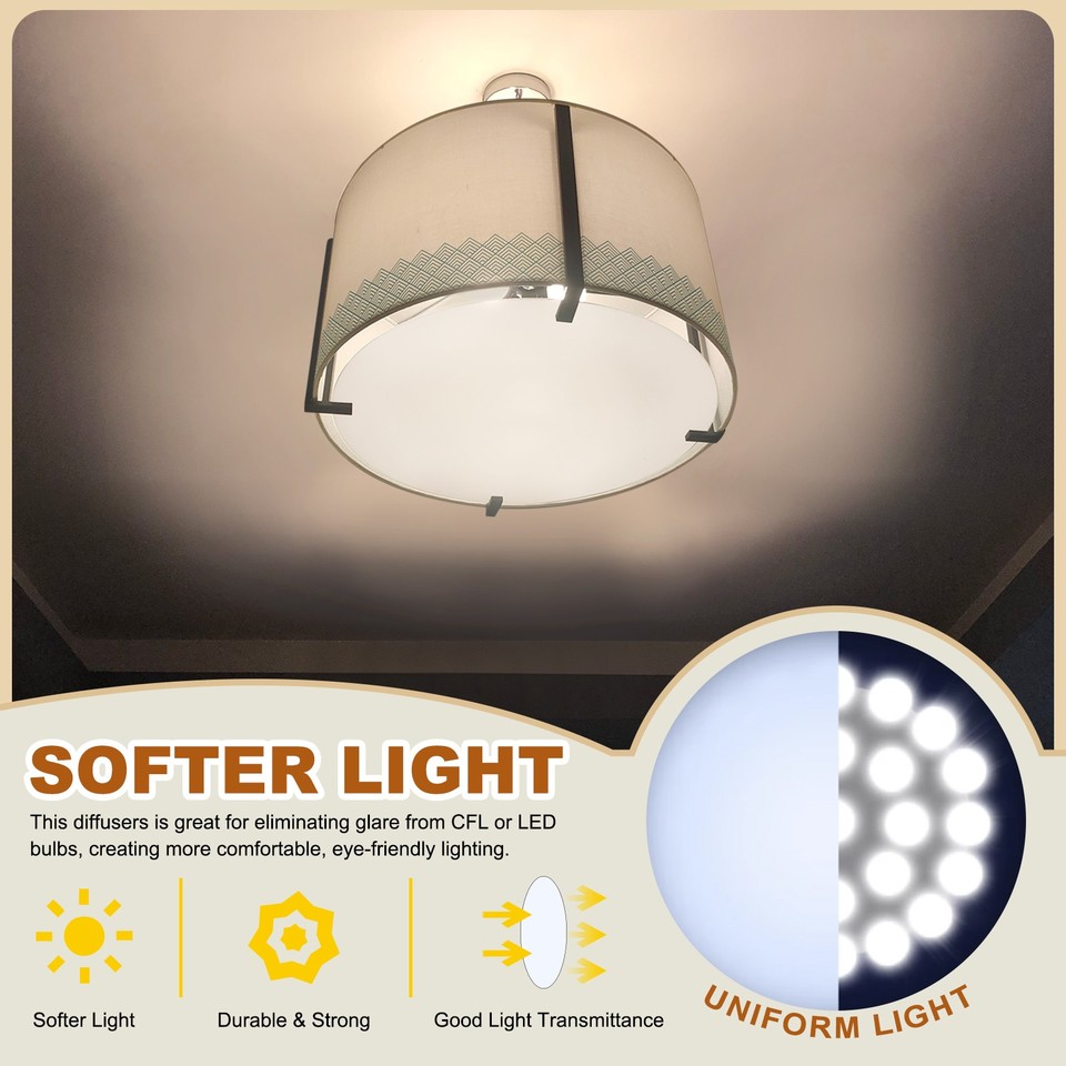 11.5" Diameter Lampshade Diffuser, 2.7mm Round Diffuser, Translucent White | eBay