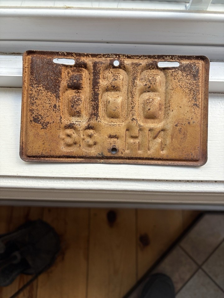 RARE 1933 NEW HAMPSHIRE MOTORCYCLE LICENSE PLATE. 666 | eBay